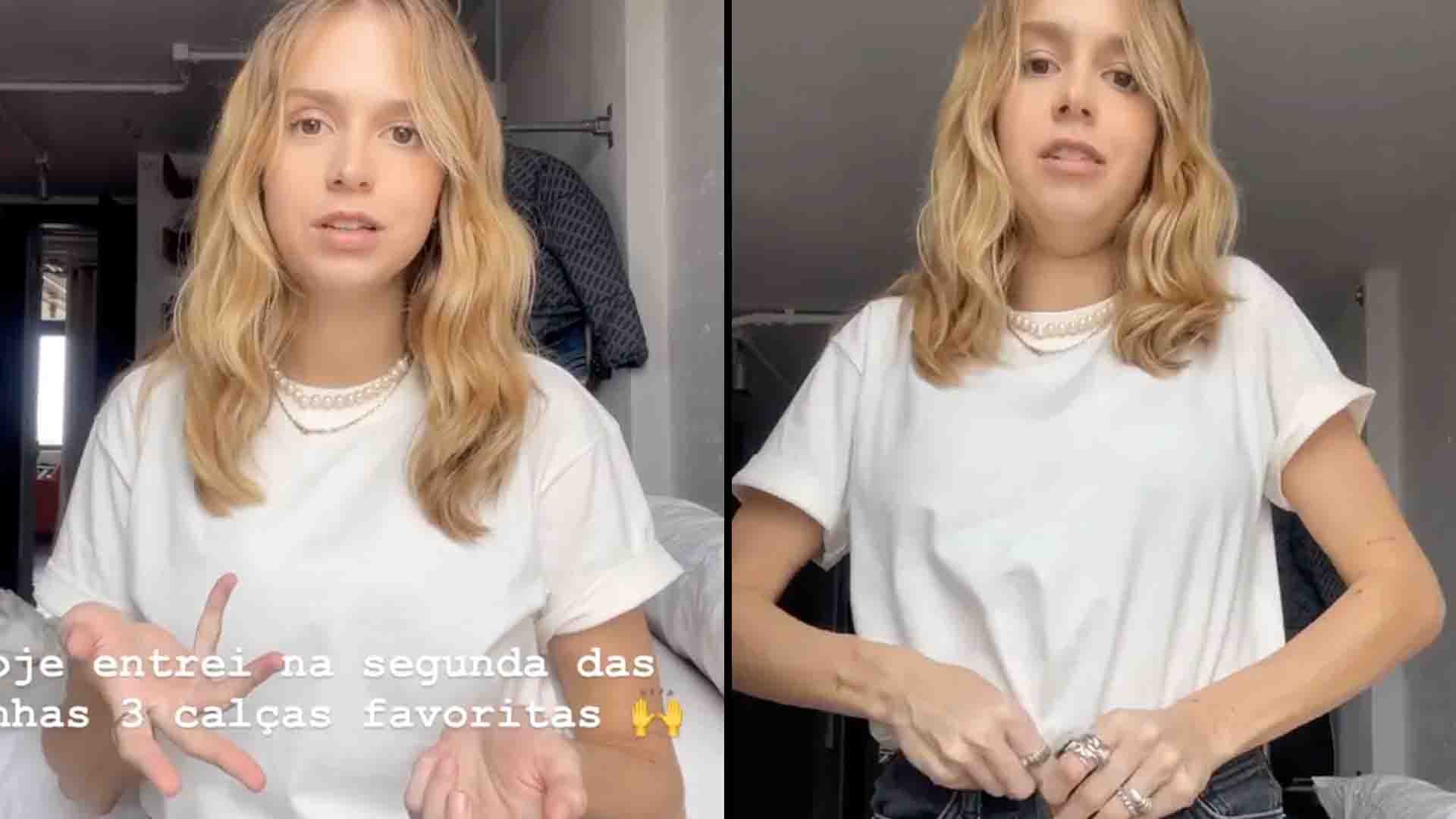 Isabella Scherer comemora ‘fechar calça’ favorita após parto de gêmeos ...