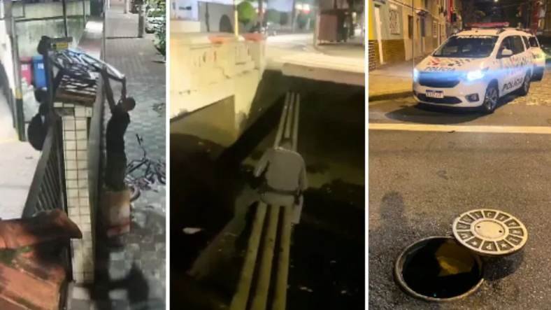 Sp Homem Entra Em Esgoto Para Fugir Da Pm E é Preso Ao Sair De Bueiro