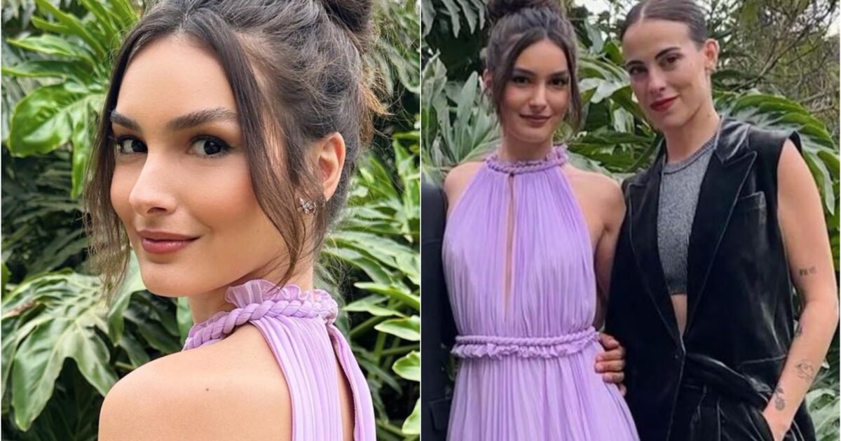 Atriz Marina Moschen dá beijão na namorada em casamento de Rafaela ...