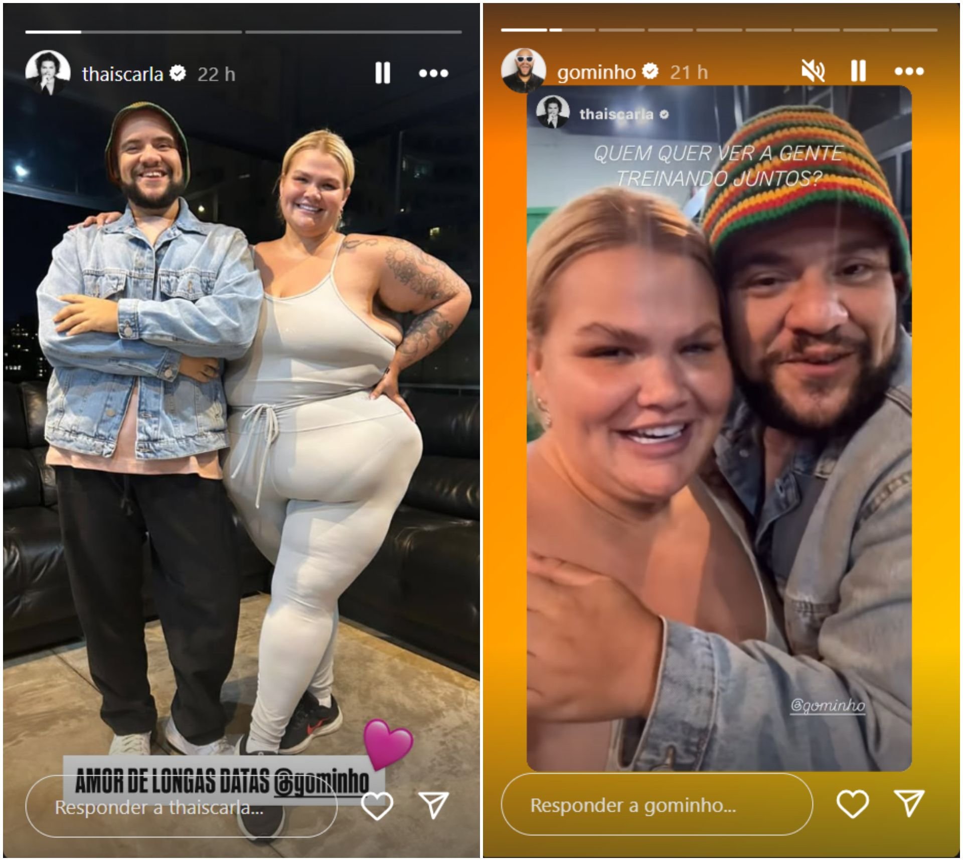 Thais Carla e Gominho treinam juntos após redução de peso: ‘Amor de ...