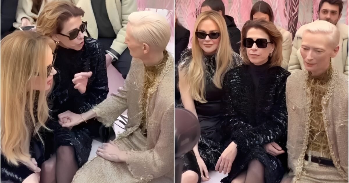 Fernanda Torres ‘fofoca’ com Tilda Swinton e Nicole Kidman em desfile ...